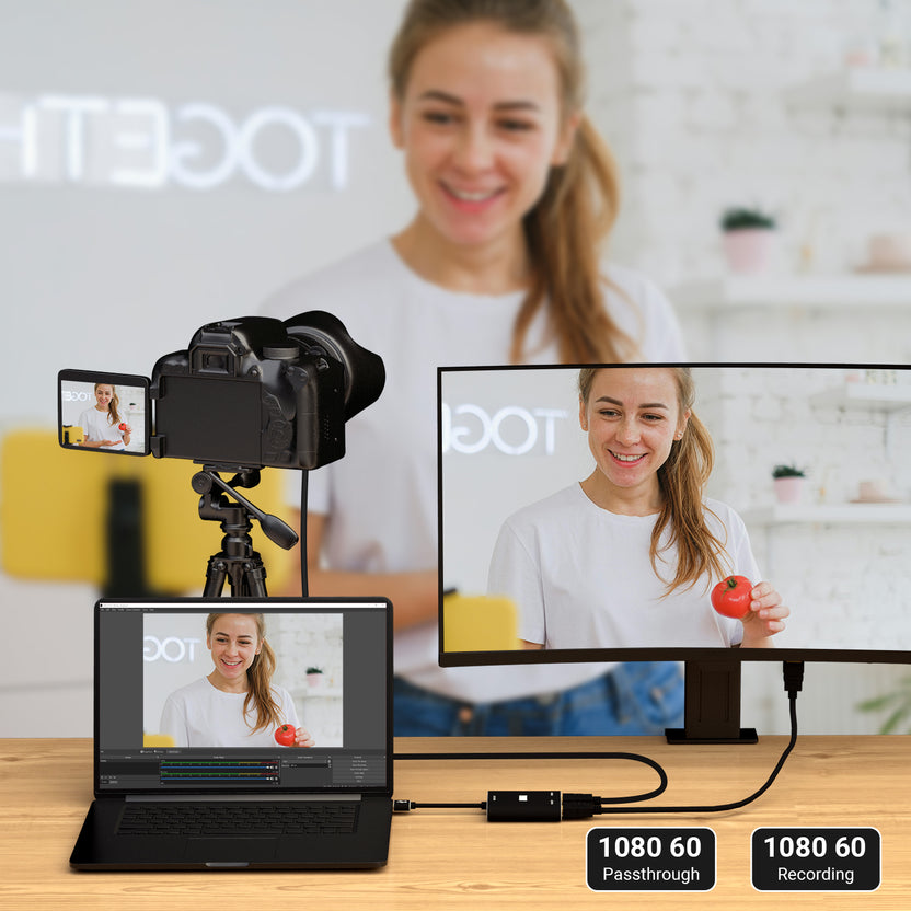 HDMI Capture Card with PC Connection via USB | OBS Compatible VGB500 ...